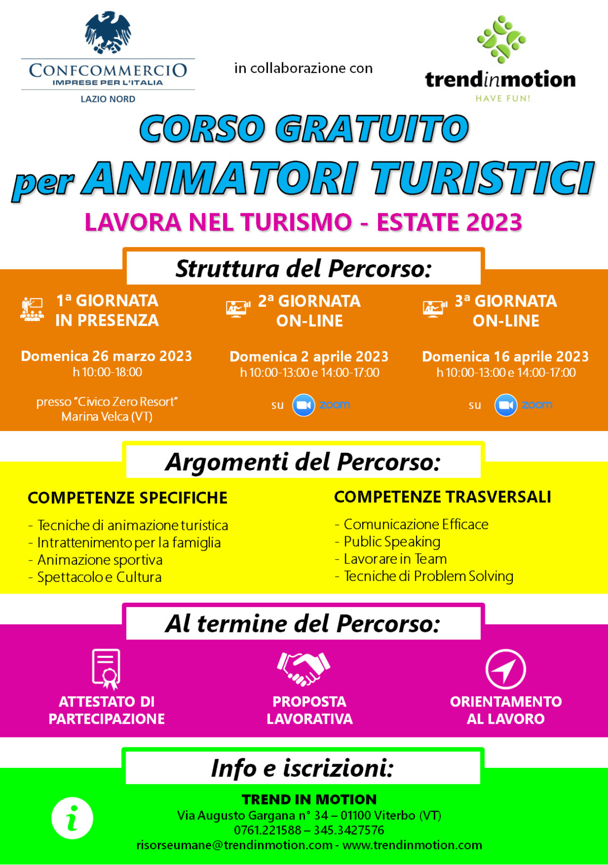 Trend In Motion - Corso animatori turistici 2023 - Confcommercio Lazio Nord